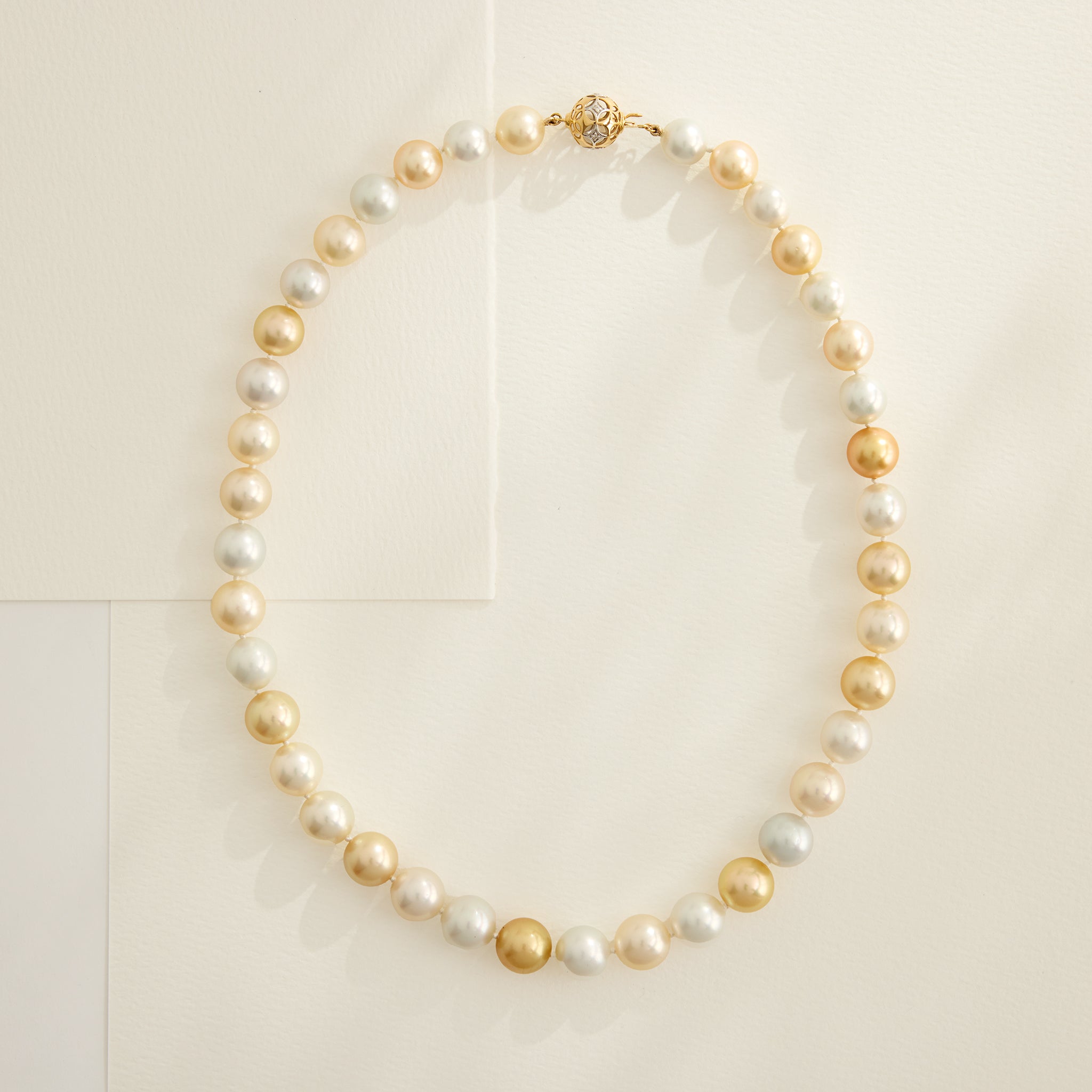 Multi Color White & Golden South Sea Pearl Strand – Pearls By Shari