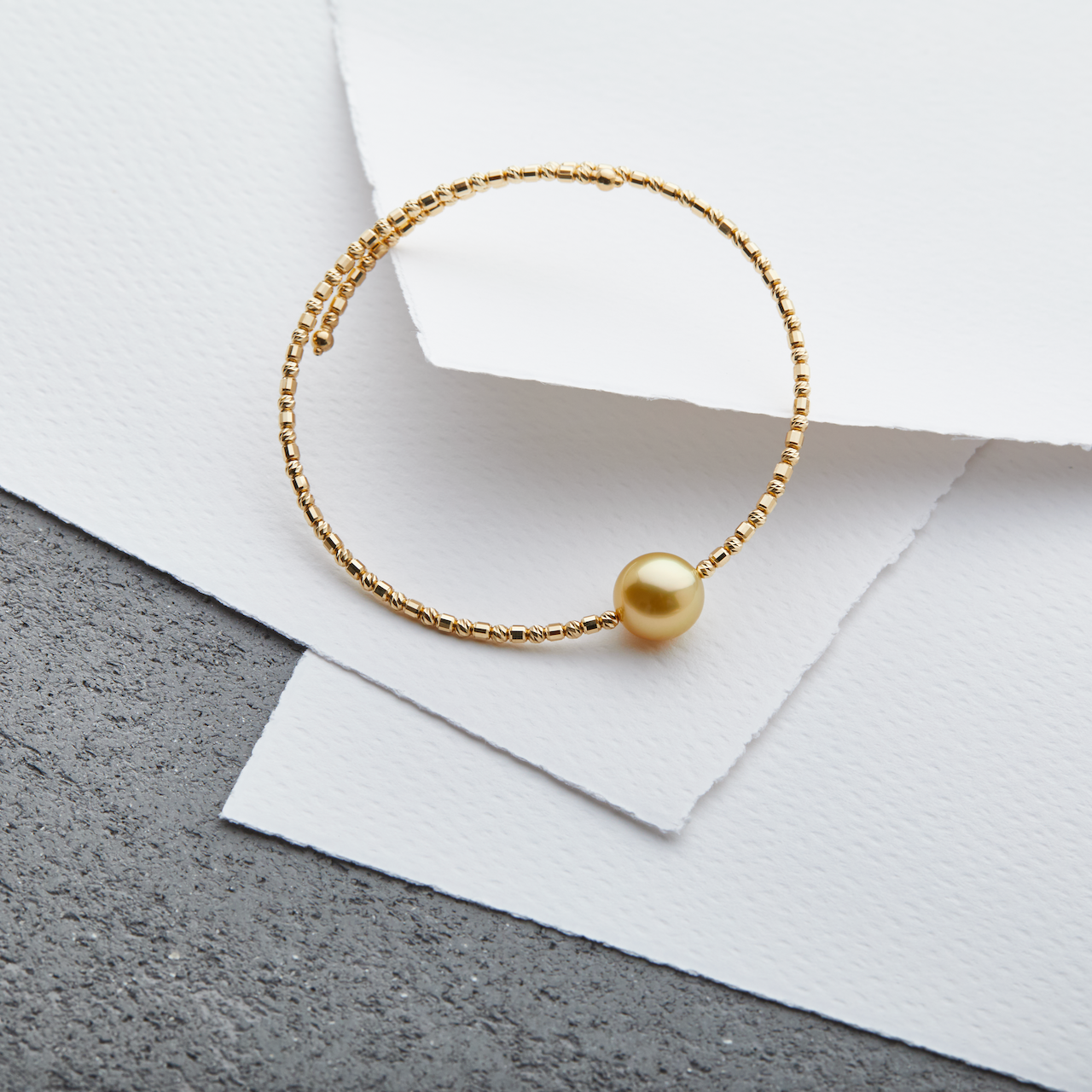 Open Sparkle Bangle – Pearls By Shari